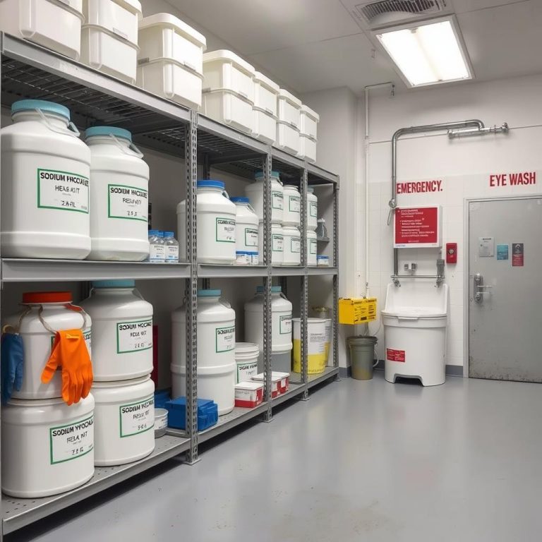 Storage and Shelf Life: Sodium Hydroxide